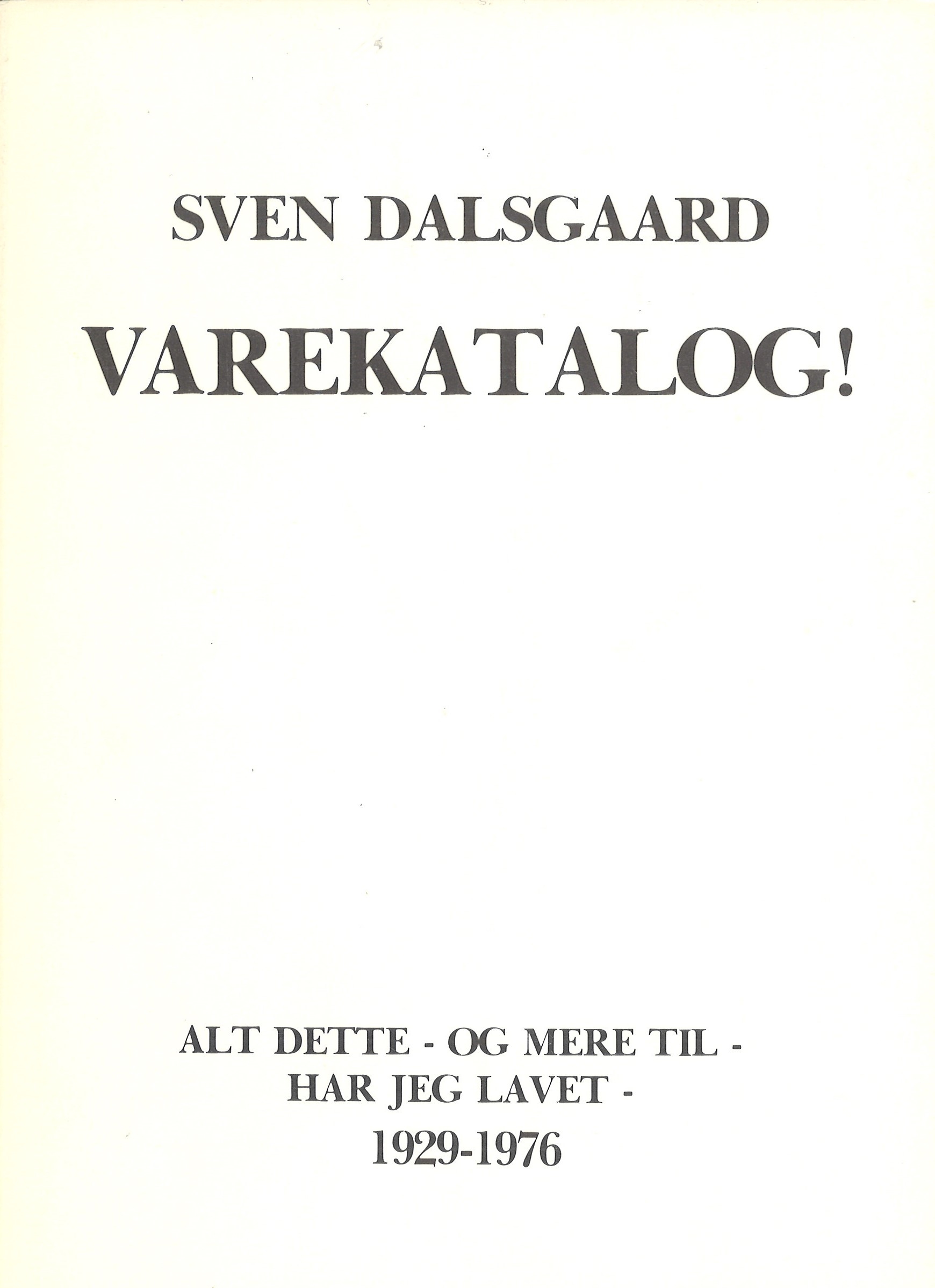 Sven Dalsgaard - Varekatalog!